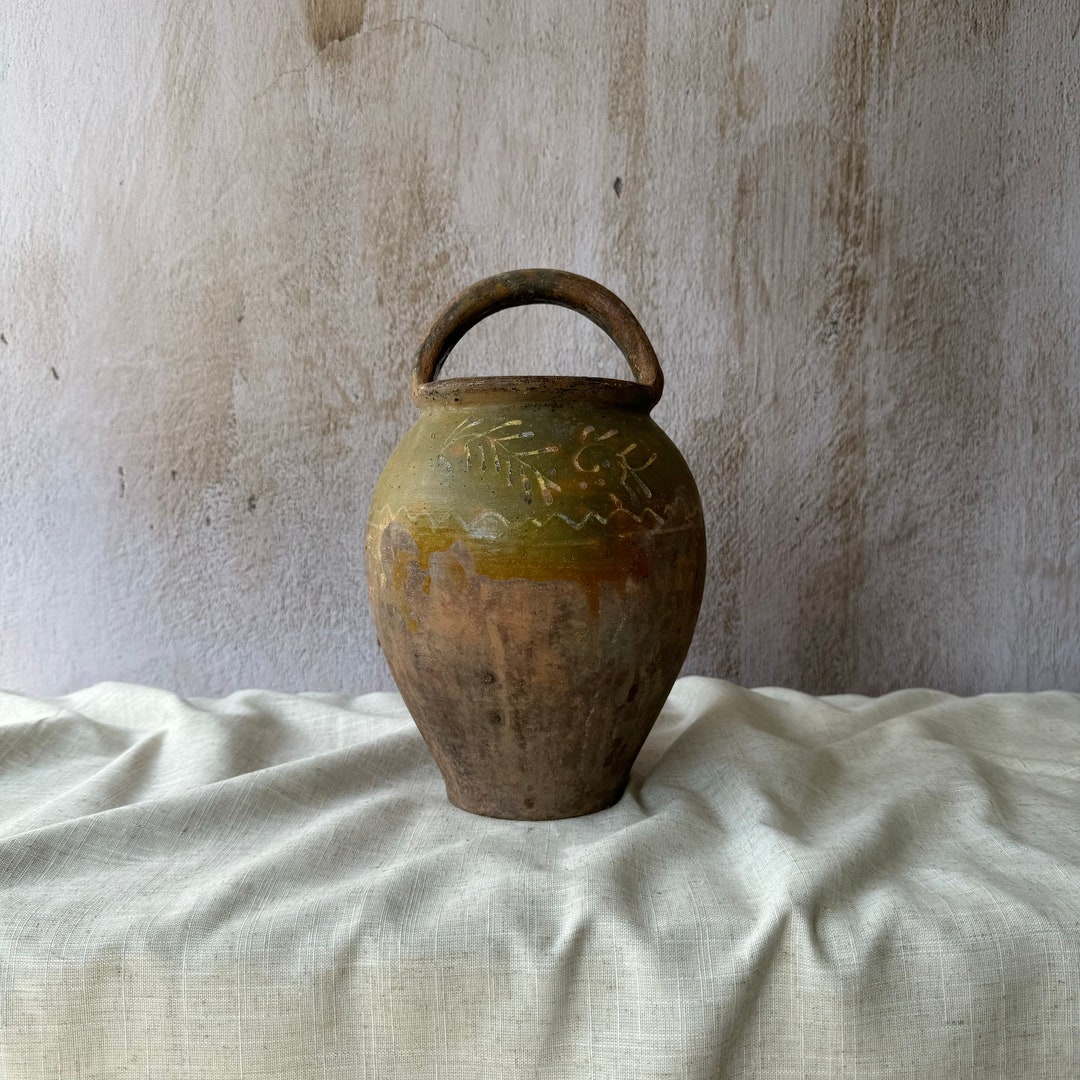 Hungarian Primitive Jug, Vintage Vase, Rustic Pottery Pitcher, Home ...