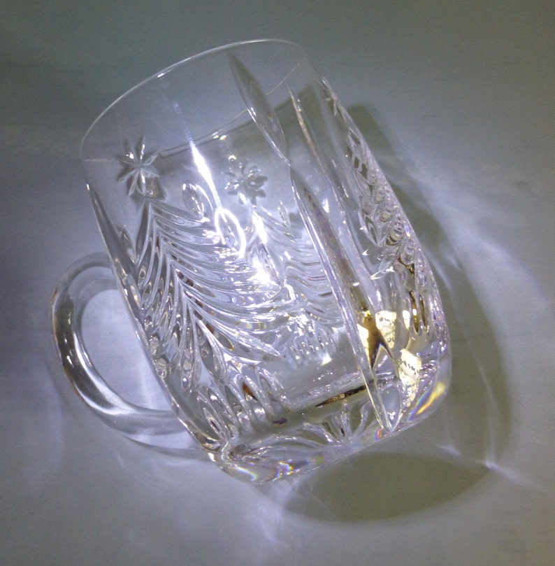 Crystal Glass Mug, Cup With Handle, With Pine Trees, Clear, Perfect ...