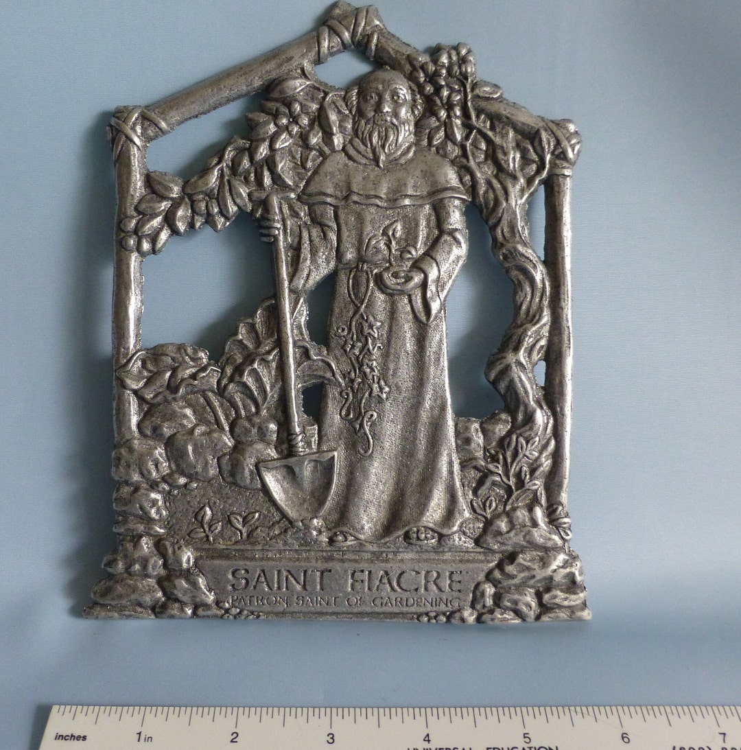 St. Fiacre Patron Saint of Gardeners. This is a Small Pressed - Etsy