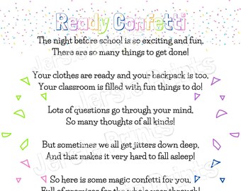 Back to School Ready Confetti New School Year Gift for - Etsy
