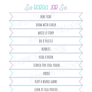 Bored Jar Printable / Kids Summer Activities / Screen Free Ideas / Kids ...