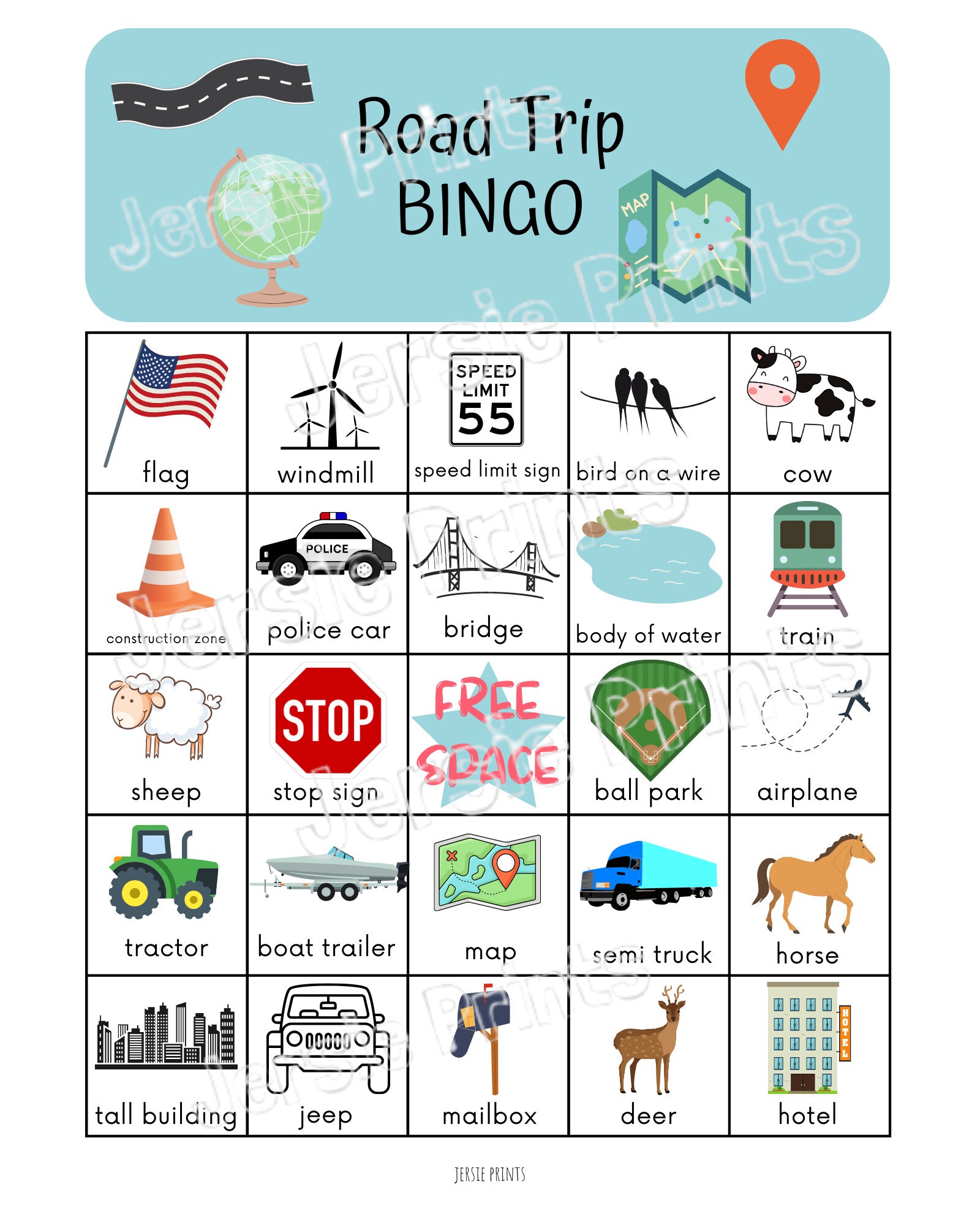 Road Trip Bingo / Kids Travel Activity / Screen Free Activity / Travel ...