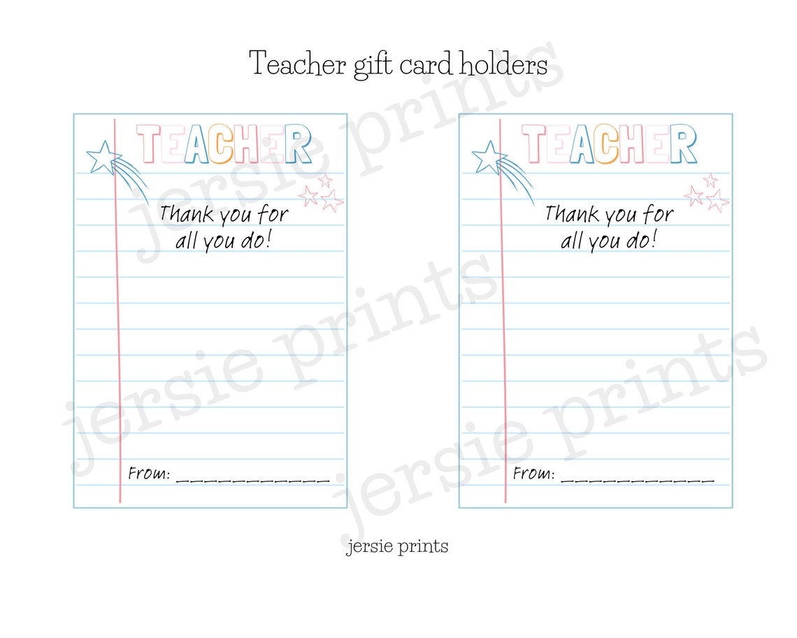Teacher Gift Card Holder /teacher Appreciation Week / Teacher Gift ...