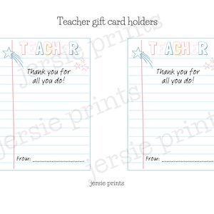 Teacher Gift Card Holder /teacher Appreciation Week / Teacher Gift ...