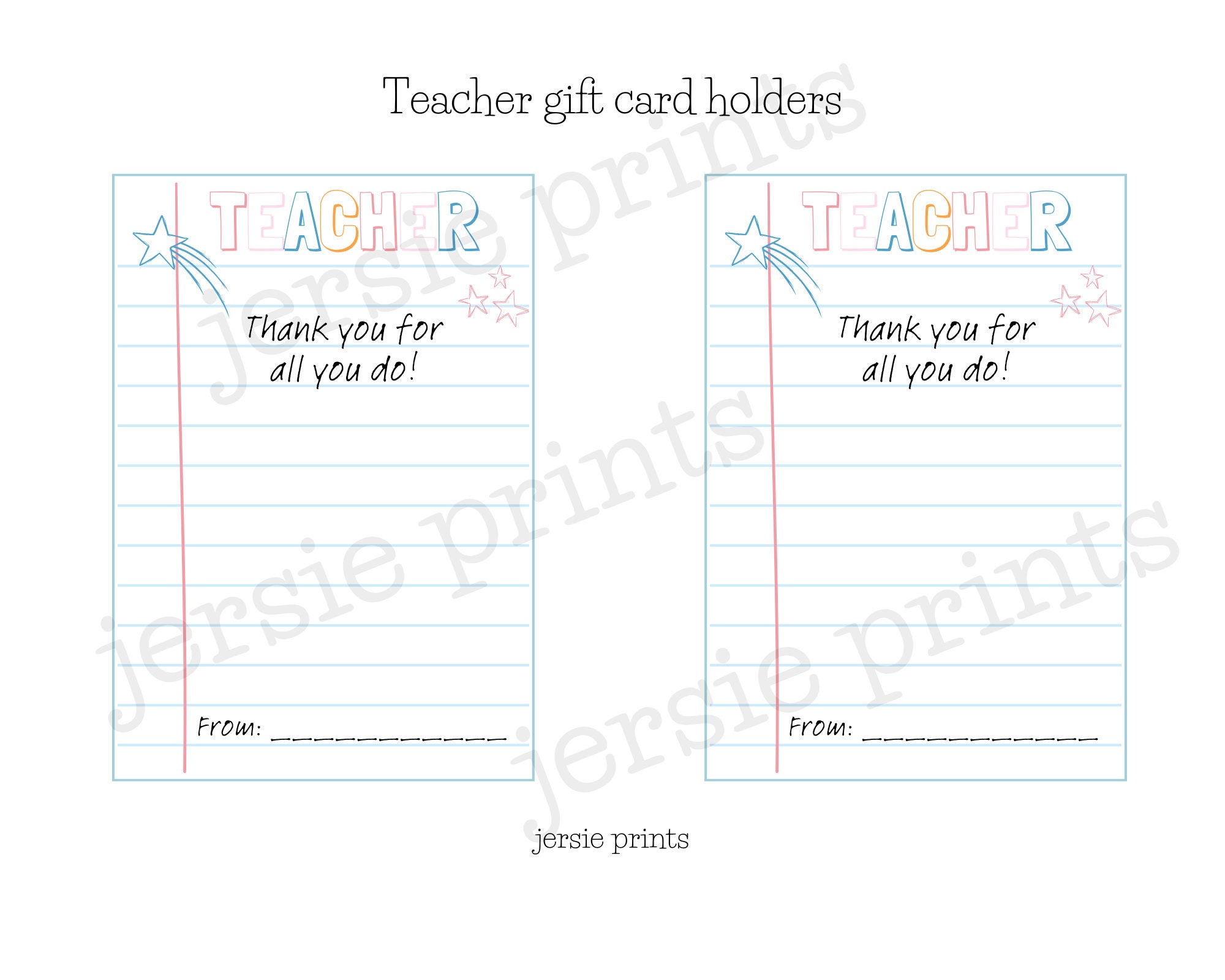 Teacher Gift Card Holder /teacher Appreciation Week / Teacher Gift ...