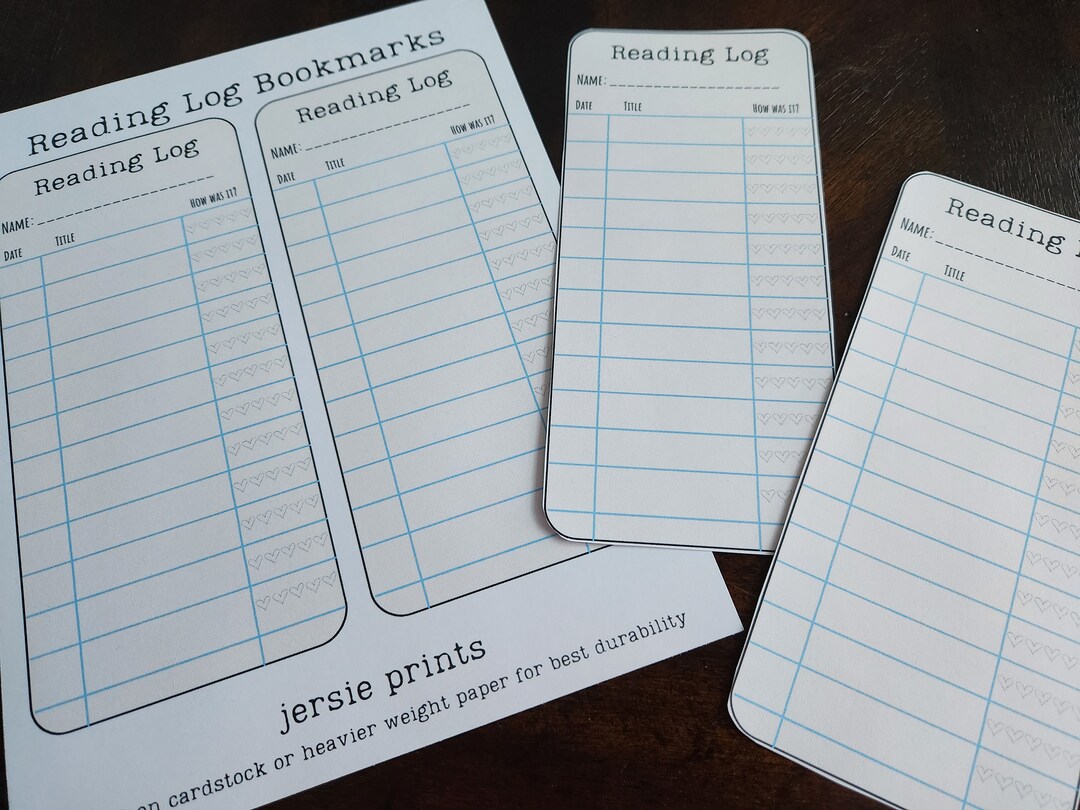 Reading Log Bookmarks / Printable Reading Log / Vintage Bookmark / Book ...