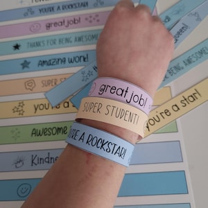 Reward Bracelets Printable / Student Awards / Praise Bracelets / Reward ...
