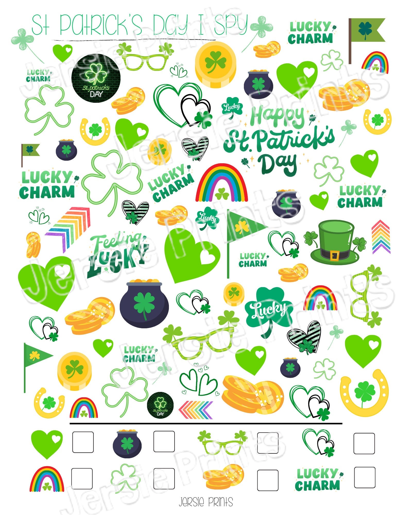 St Patrick's Day I Spy / St Pattys Activity / Children's Party Game / I ...