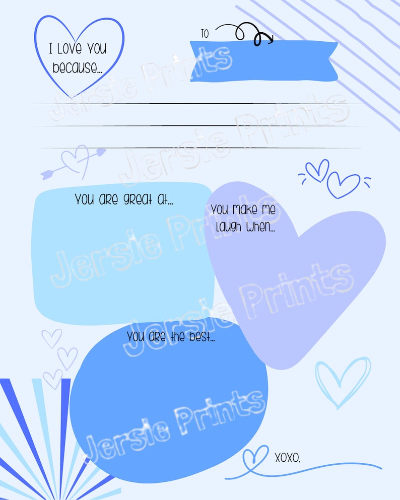 I Love You Because / Valentine Activity / I Love You Questionnaire ...