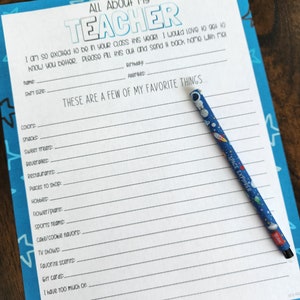 All About My Teacher / Teacher Favorite Things / First Day of School ...