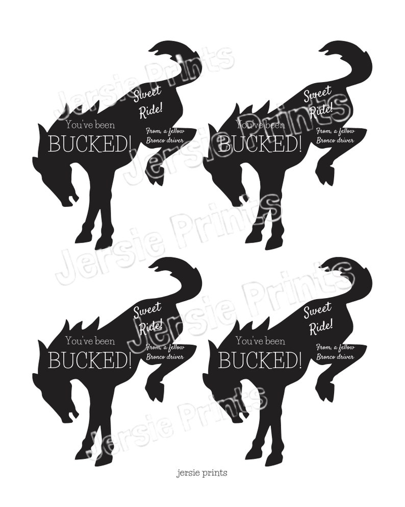 You've Been Bucked Bronco Cards: Printable Game Tags (PNG) - Etsy