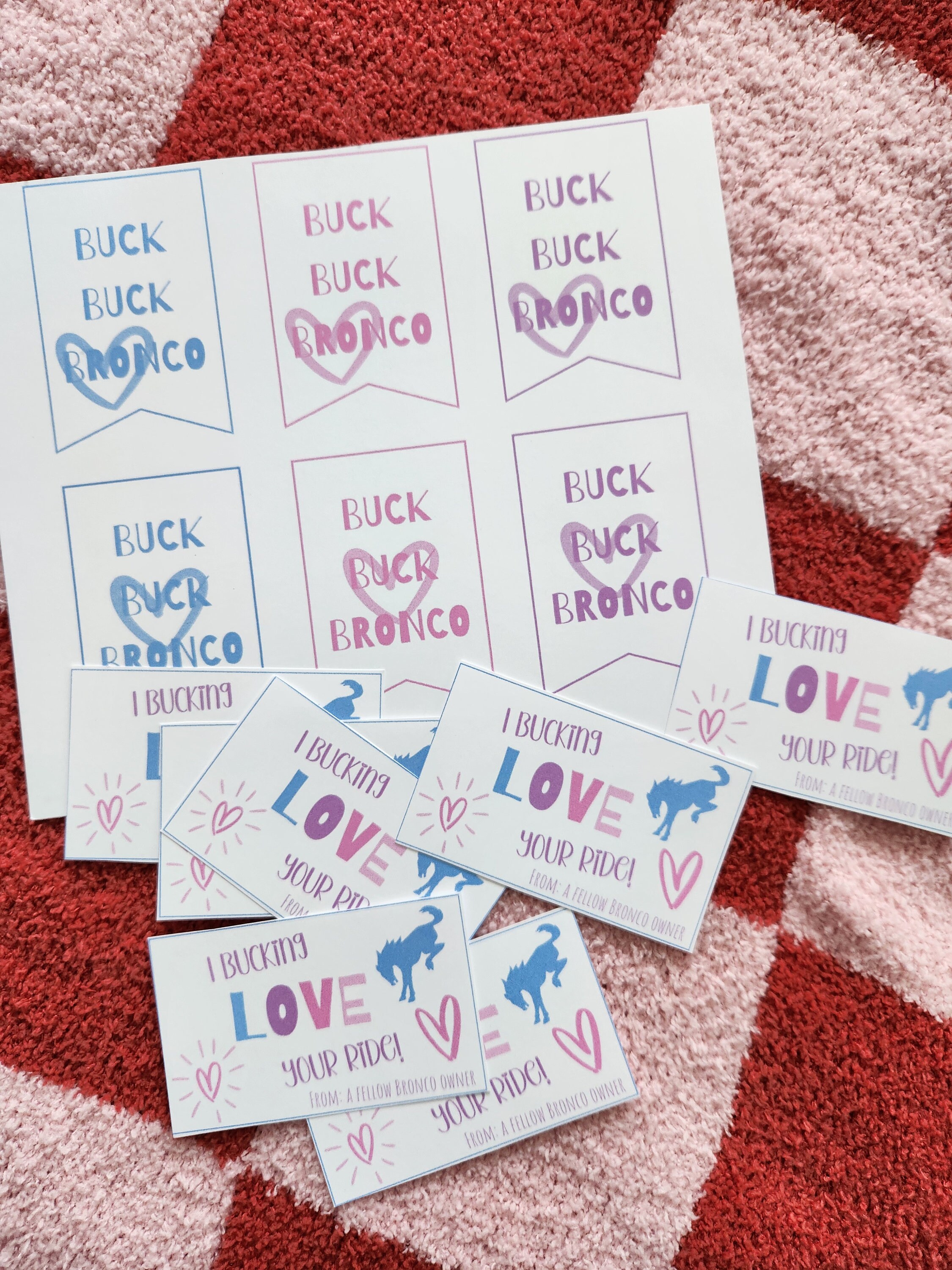 You've Been Bucked VALENTINE Printable Cards / Bronco Game / Buck Buck ...
