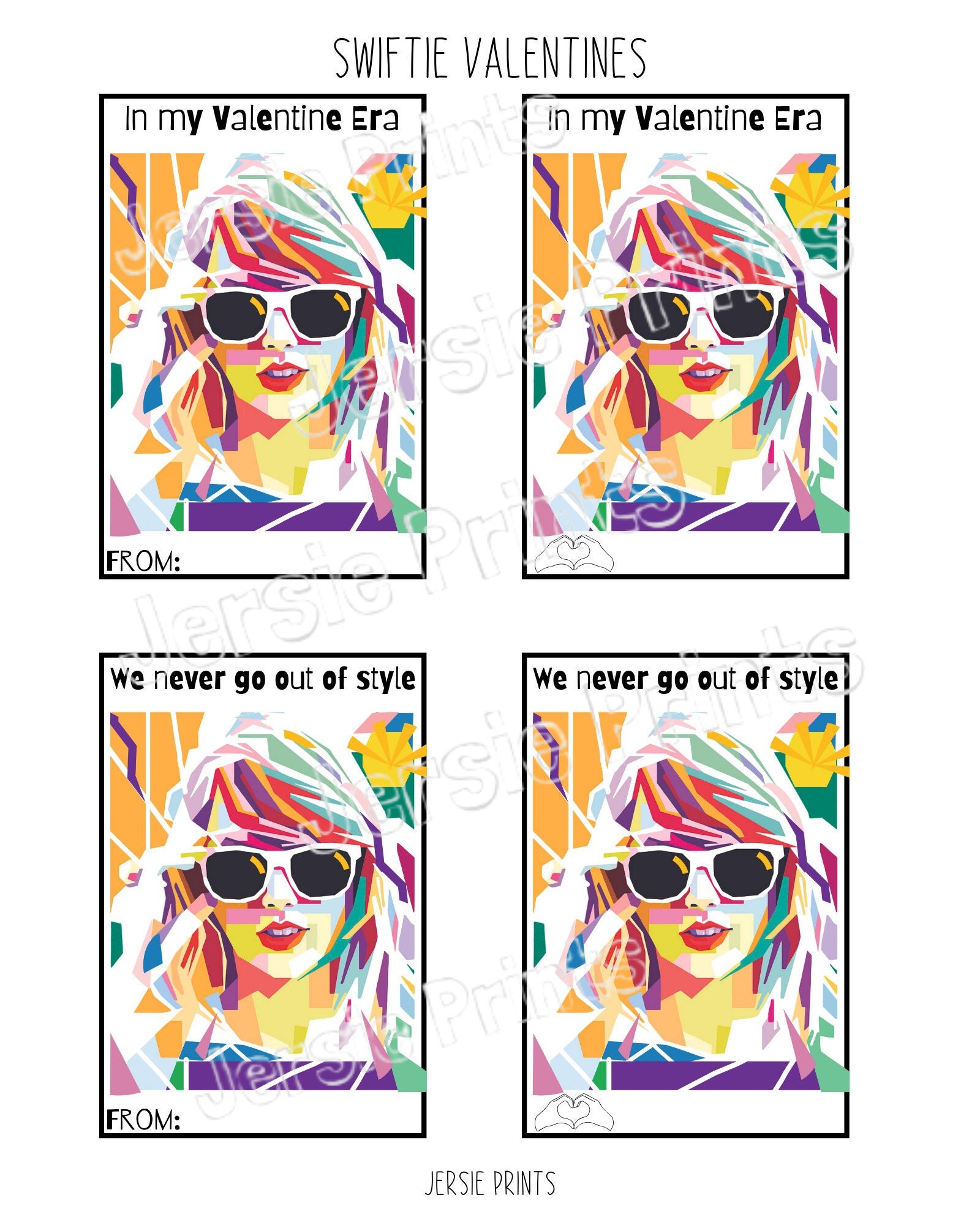 Swiftie Valentines / Valentine Cards / Classroom Valentines / Printable ...