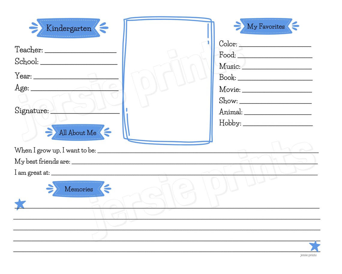 School Memory Keeper Printable: Grade School Keepsake (PDF) - Etsy