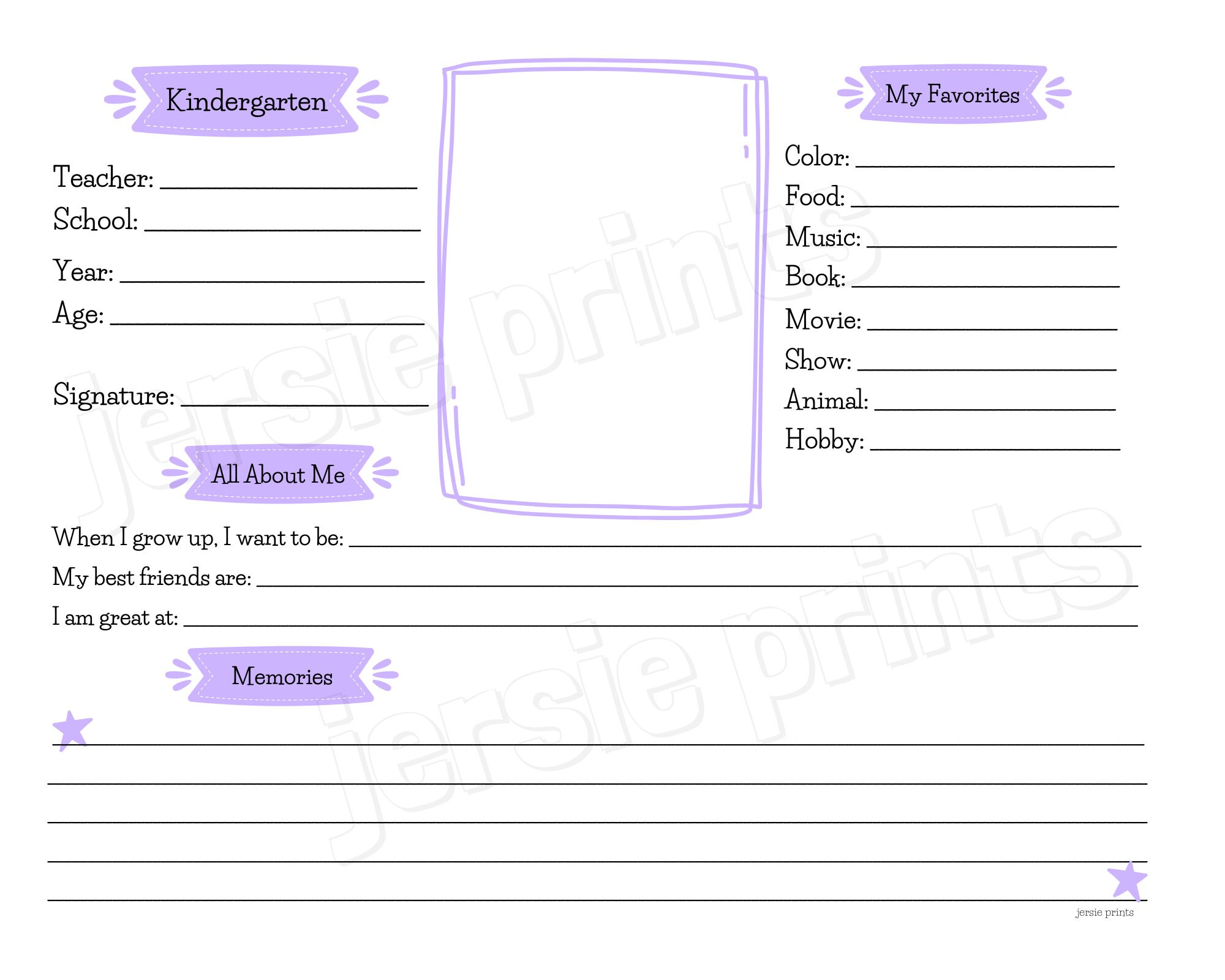School Keepsake Printable / Grade School Memory Keeper / School Years ...