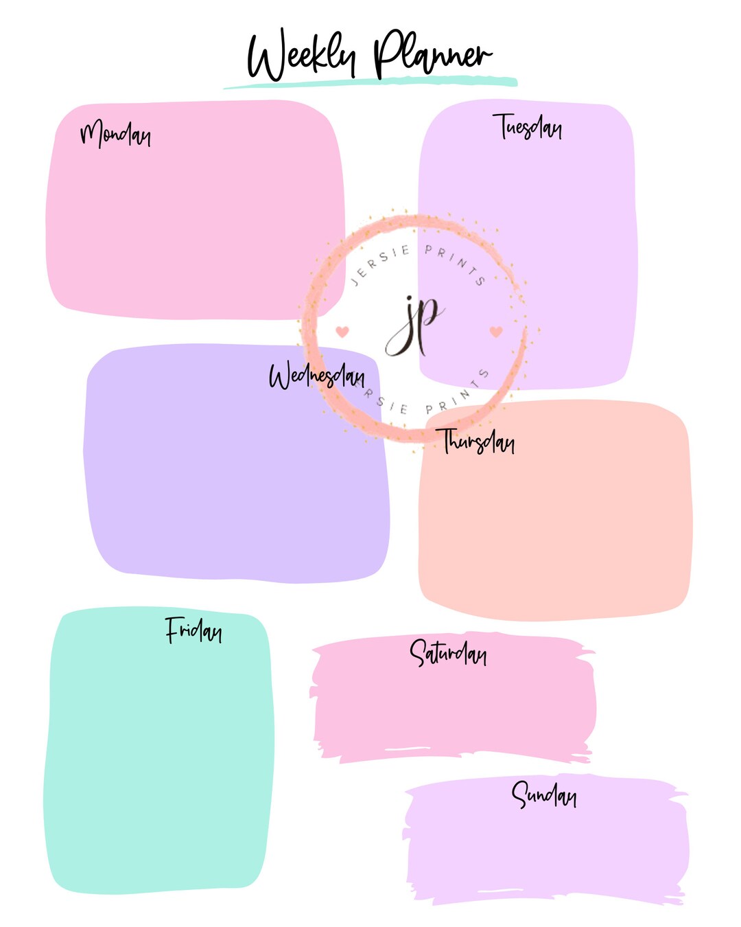 Weekly Planner Printable / Colorful Planner / Organization / Weekly ...