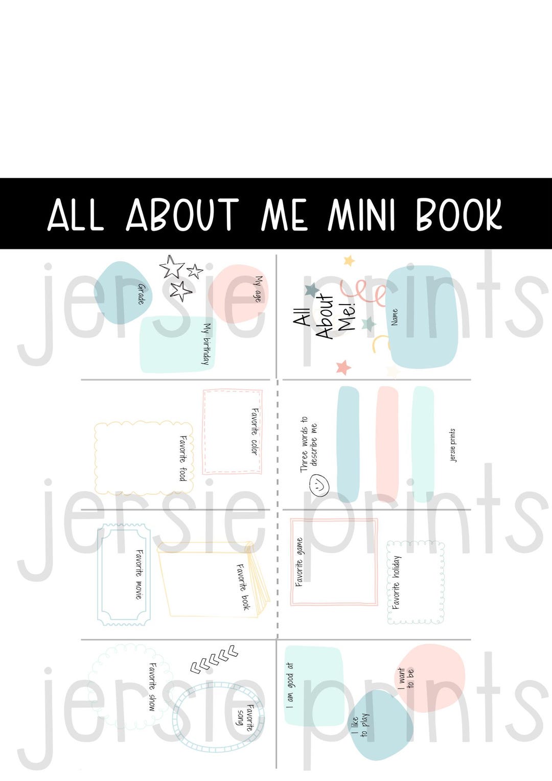 Mini All About Me Book Printable / Student Activity Book / Class ...