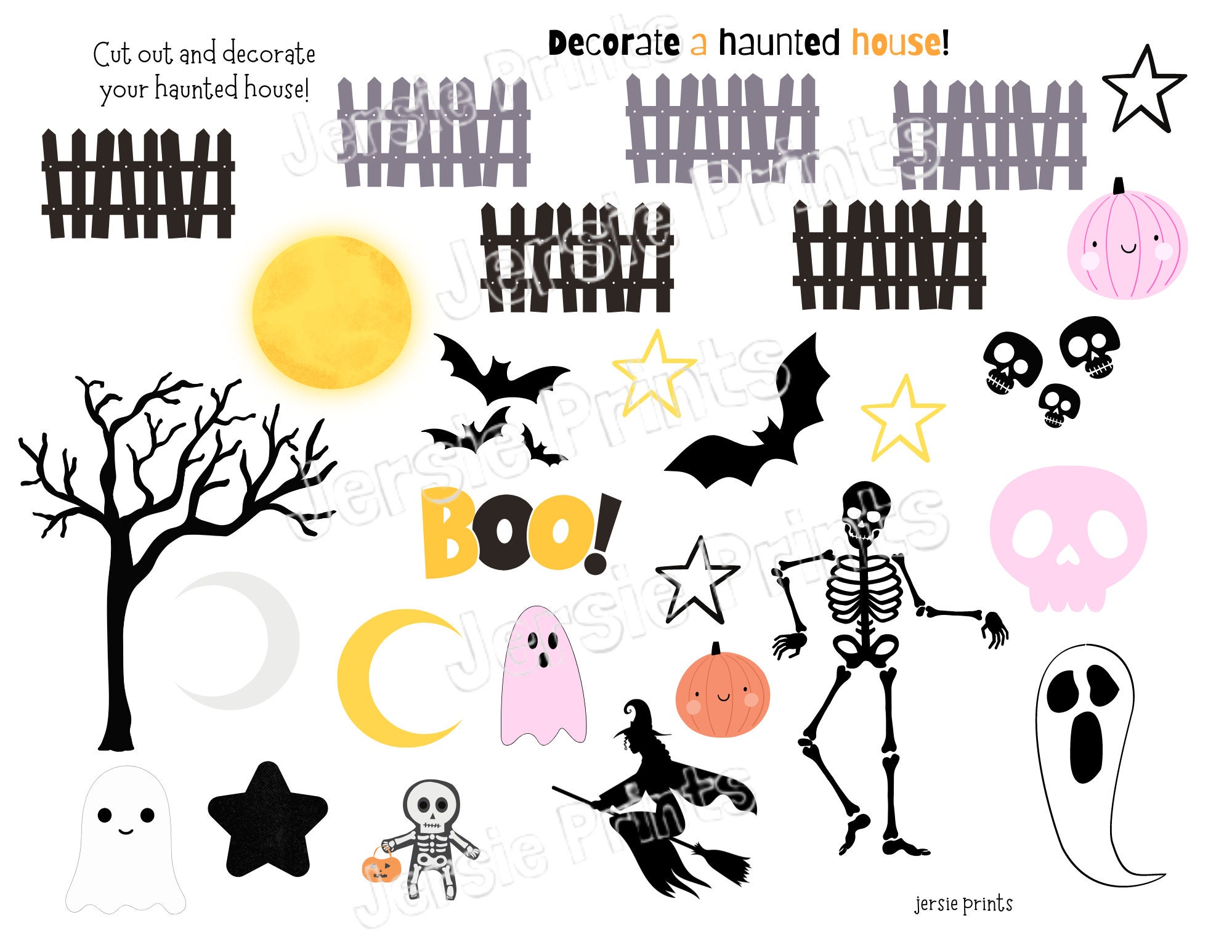 Haunted House DIY Printable / Kids Halloween Activity / Spooky House ...