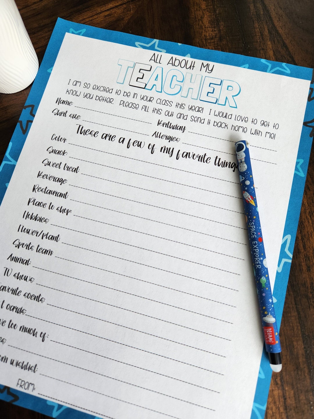 All About My Teacher / Teacher Favorite Things / First Day of School ...