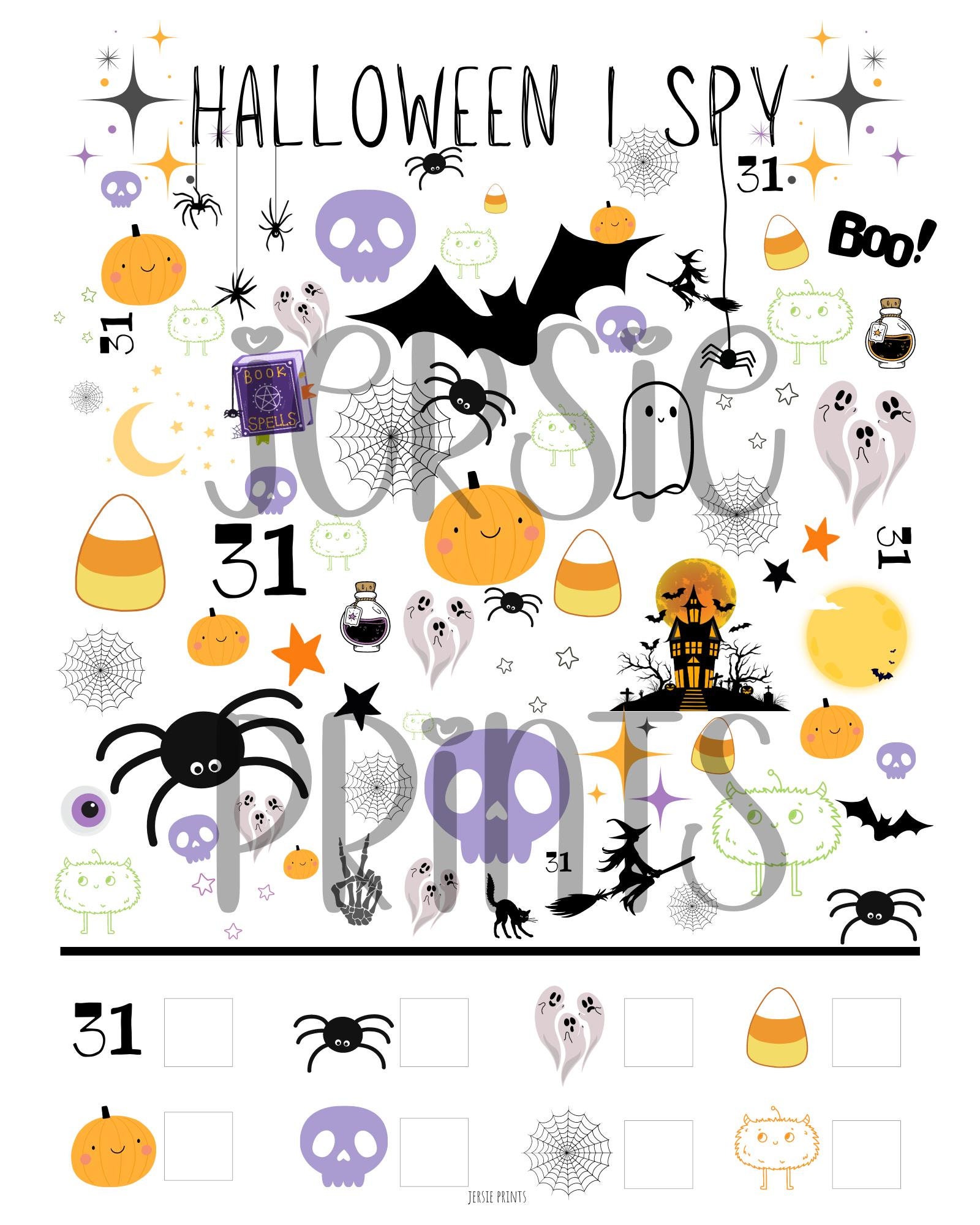 Halloween I Spy Activity: Printable Party Game (digital Download) - Etsy