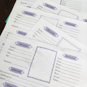 School Keepsake Printable / Grade School Memory Keeper / School Years ...