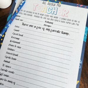 All About My Teacher / Teacher Favorite Things / First Day of School ...