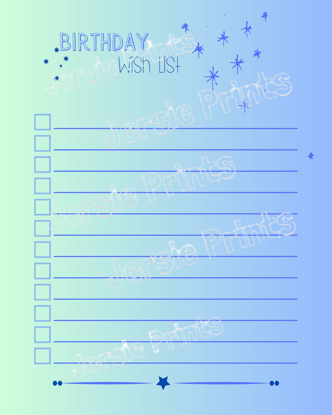 Birthday Wish List / Gift List / Kids Birthday List / Wish List - Etsy