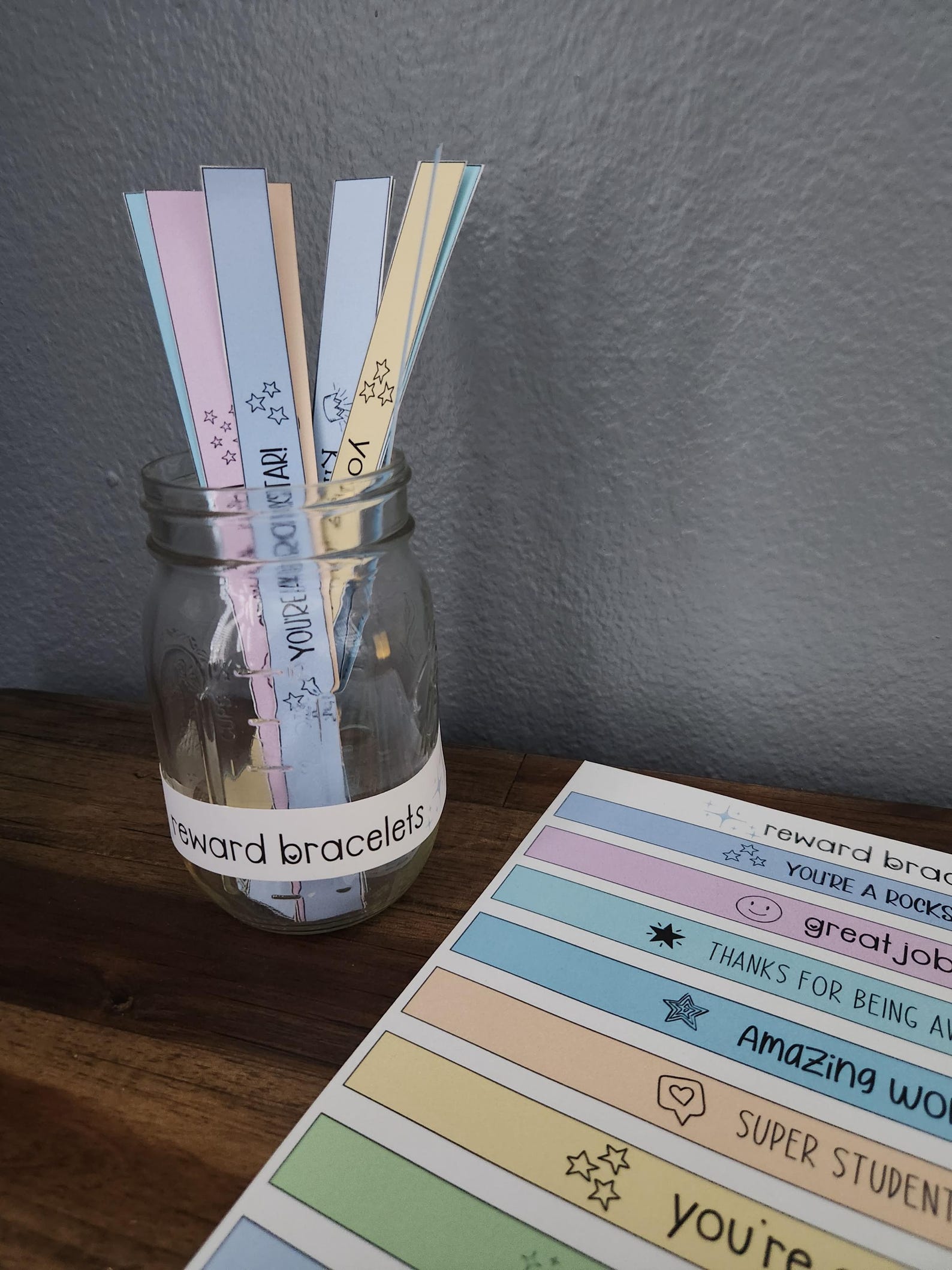 Reward Bracelets Printable / Student Awards / Praise Bracelets / Reward ...