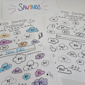 Kids Savings Challenge / Savings Tracker / Kids Money Challenge / Goal ...
