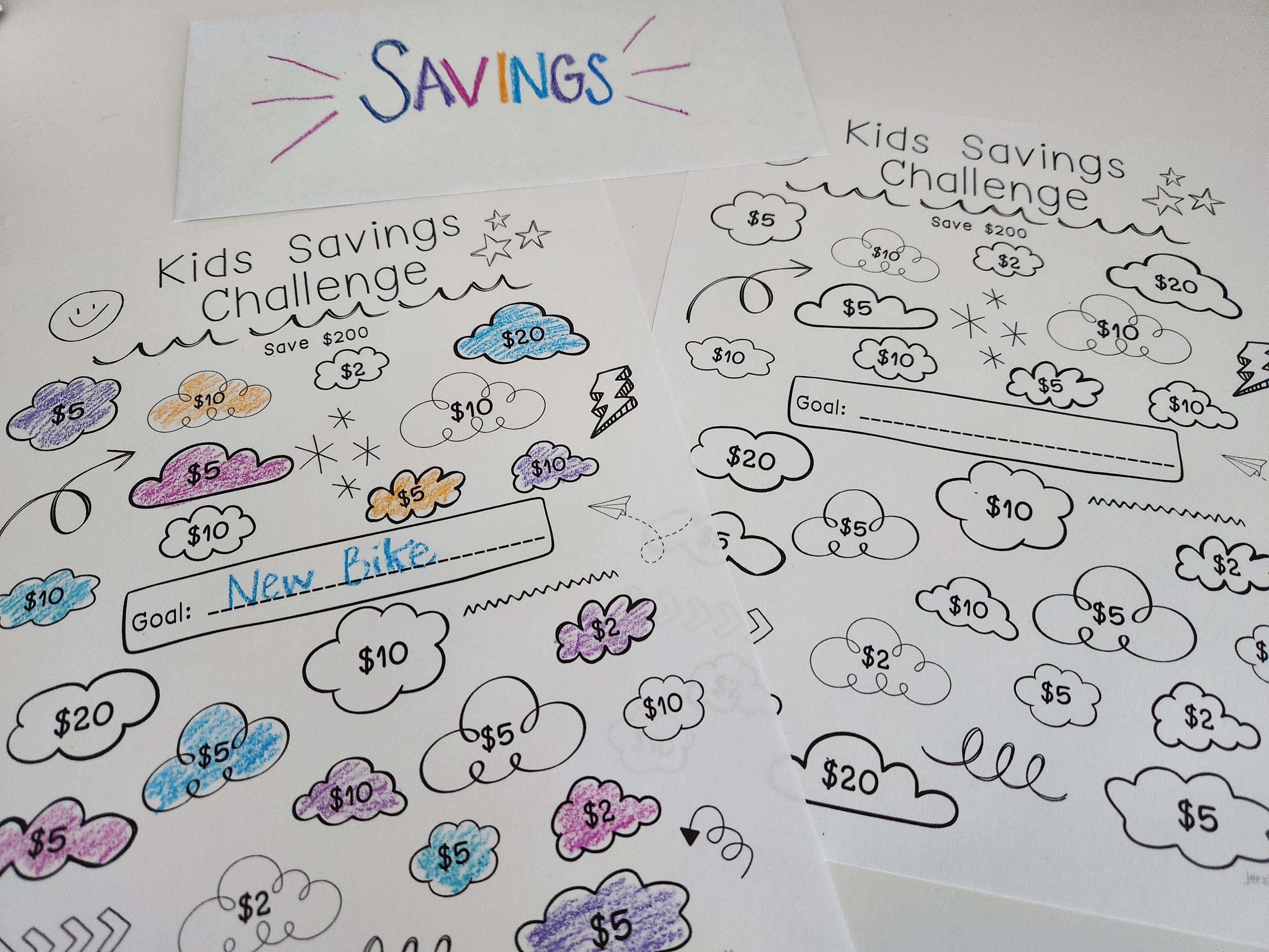 Kids Savings Challenge / Savings Tracker / Kids Money Challenge / Goal ...