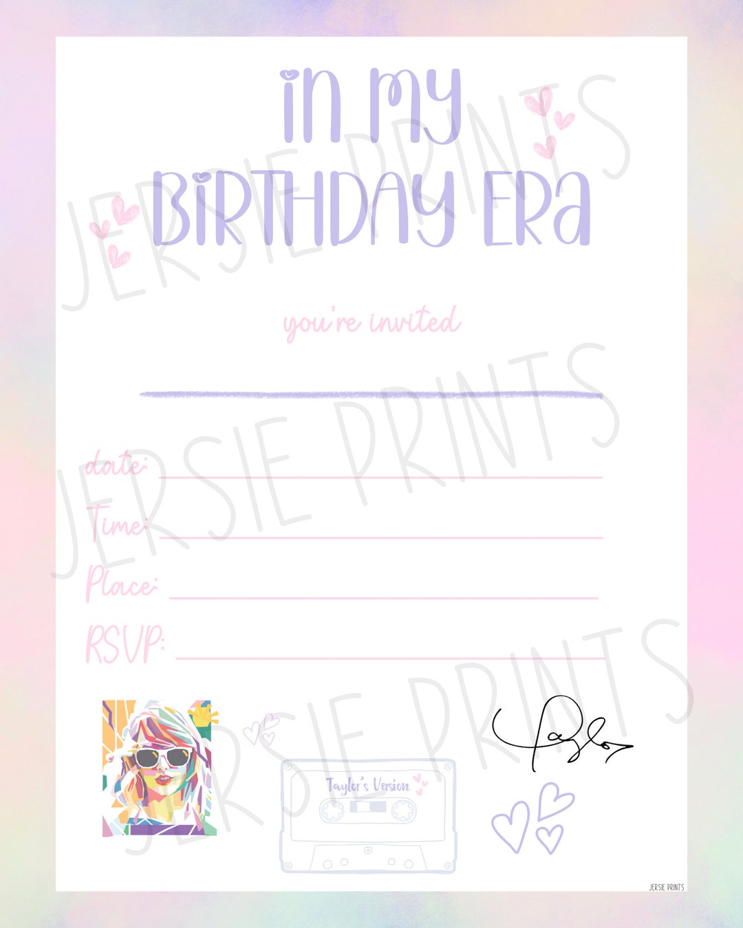 Swiftie Birthday Party Invitation / Printable Party Invite / TS Party ...