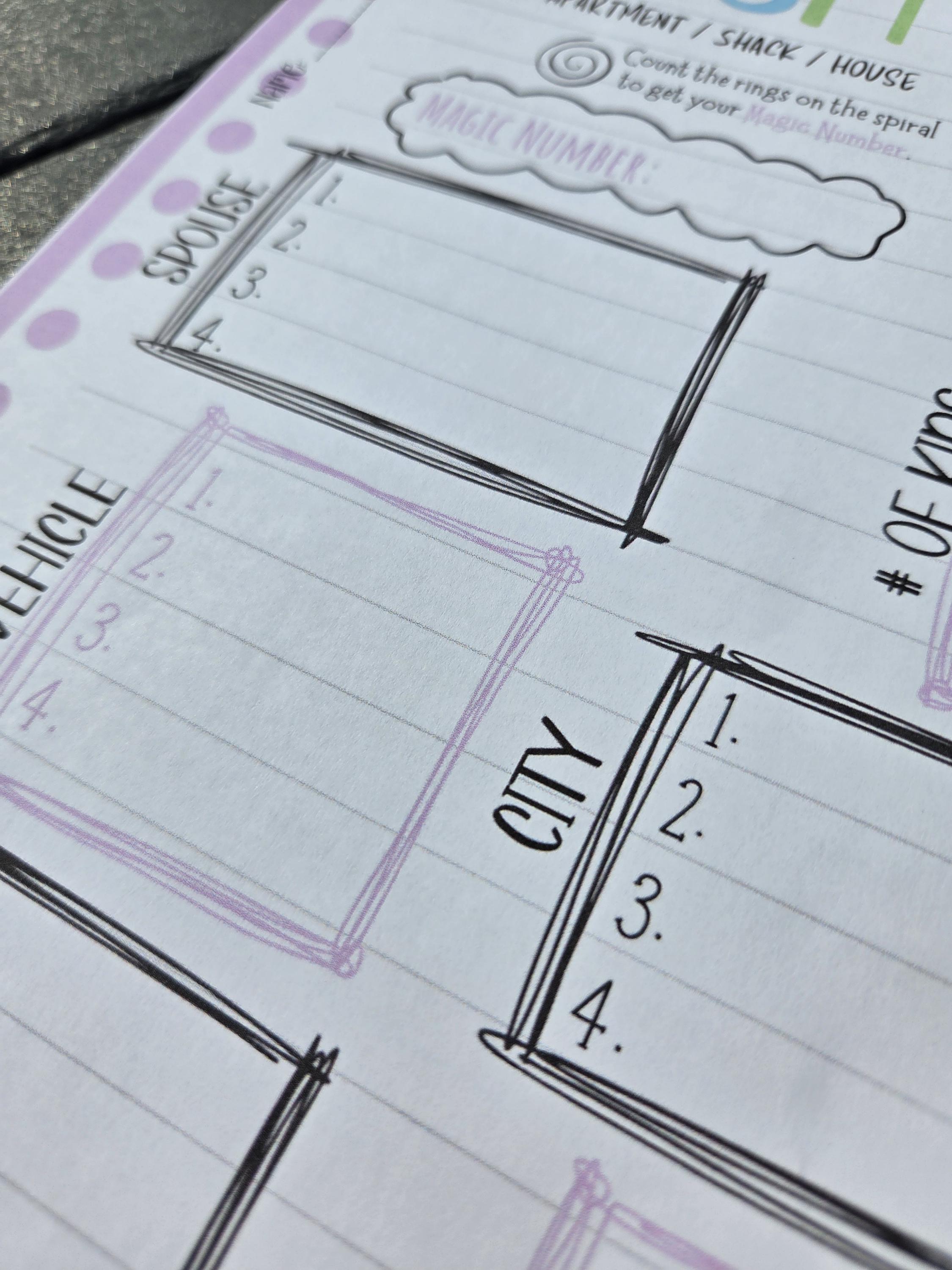 MASH Game Printable / 80's and 90's Game / Future Prediction ...