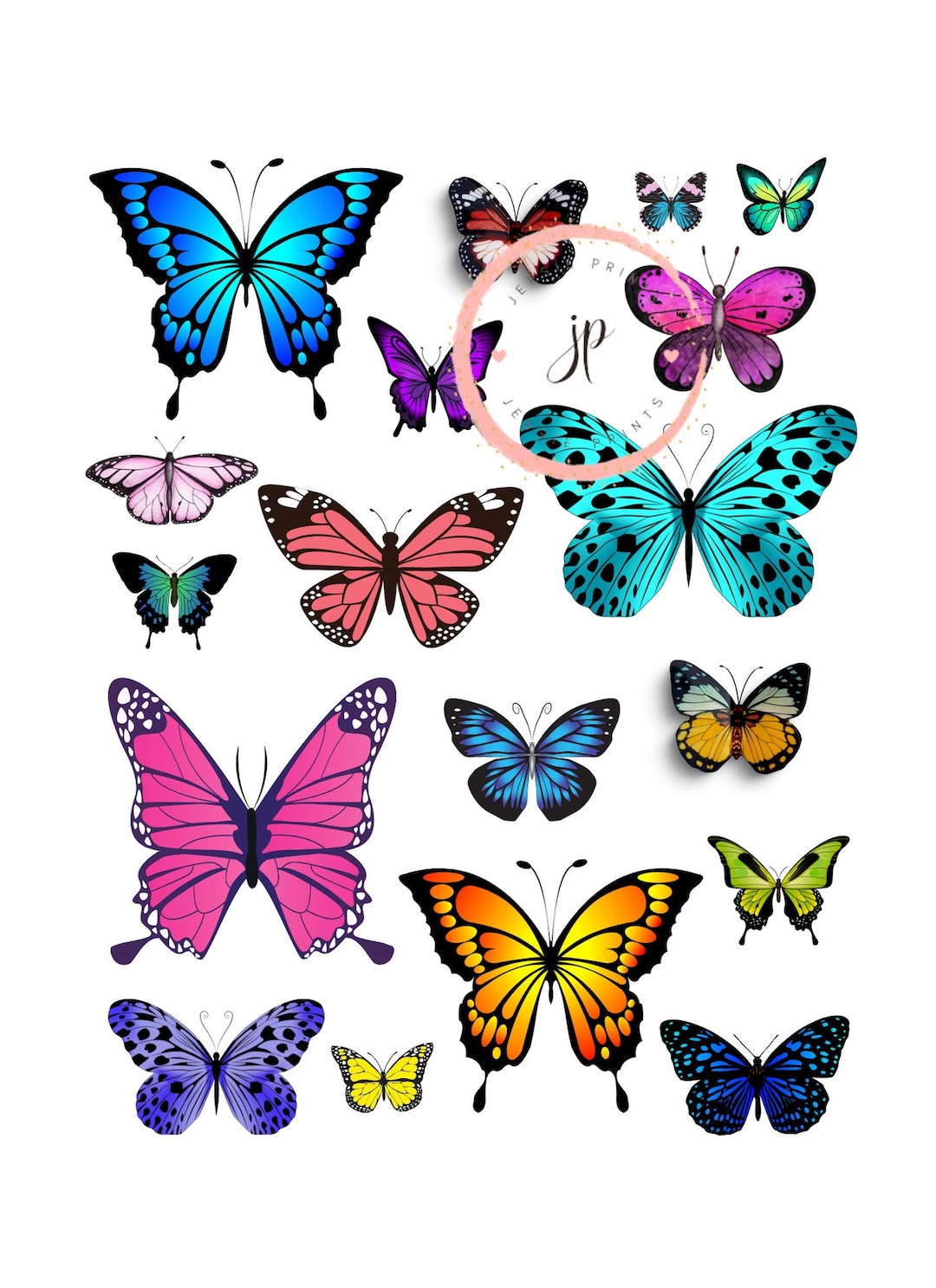 Collage de mariposas / Imprimible de mariposas / Arte de pared para ...