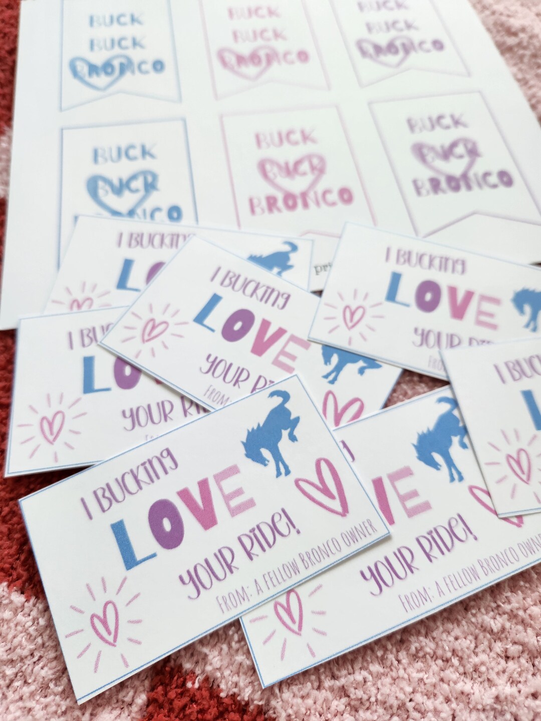 You've Been Bucked VALENTINE Printable Cards / Bronco Game / Buck Buck ...