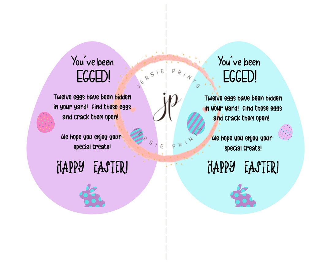 You've Been Egged / Easter Surprise / Hidden Egg Printable - Etsy