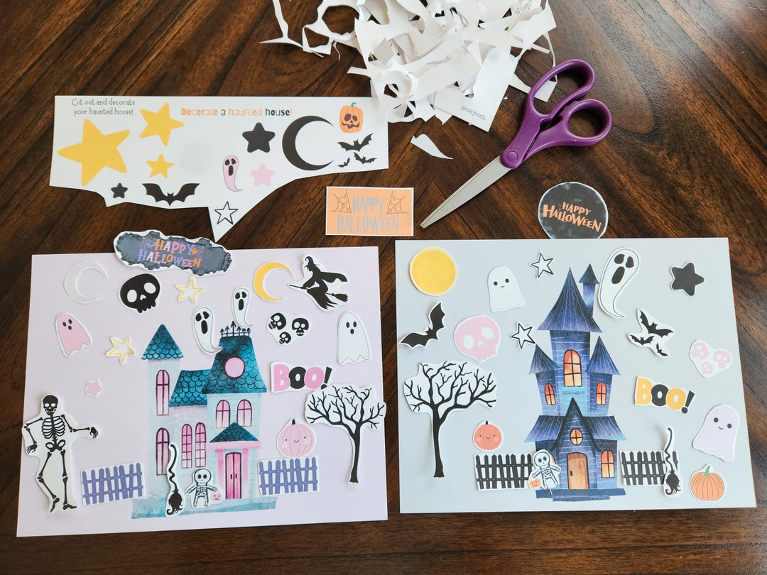 Haunted House DIY Printable: Kids Halloween Activity (PNG Files) - Etsy