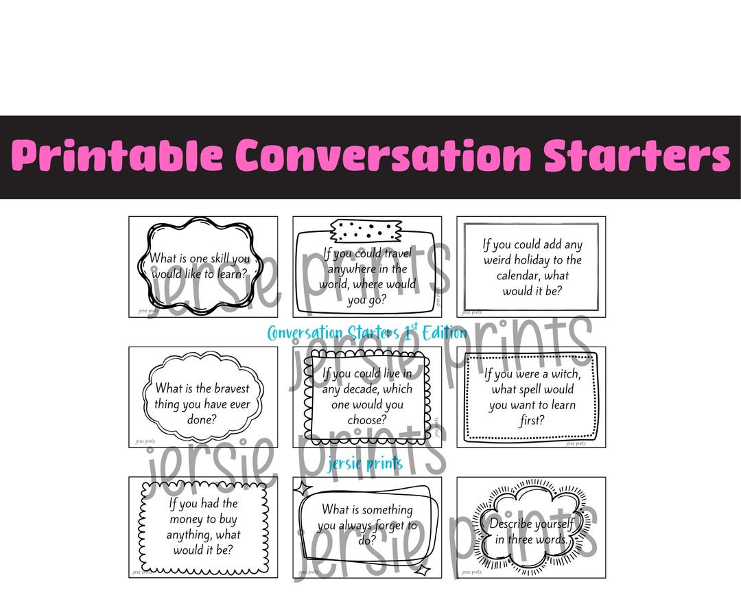 Conversation Starters/ Ice Breaker Cards / Screen Free Activity ...