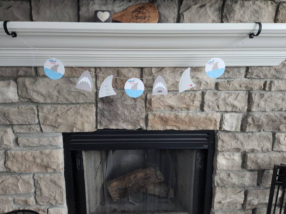 Shark Week Printable Garland: DIY Shark Party Decor (PNG Files) - Etsy