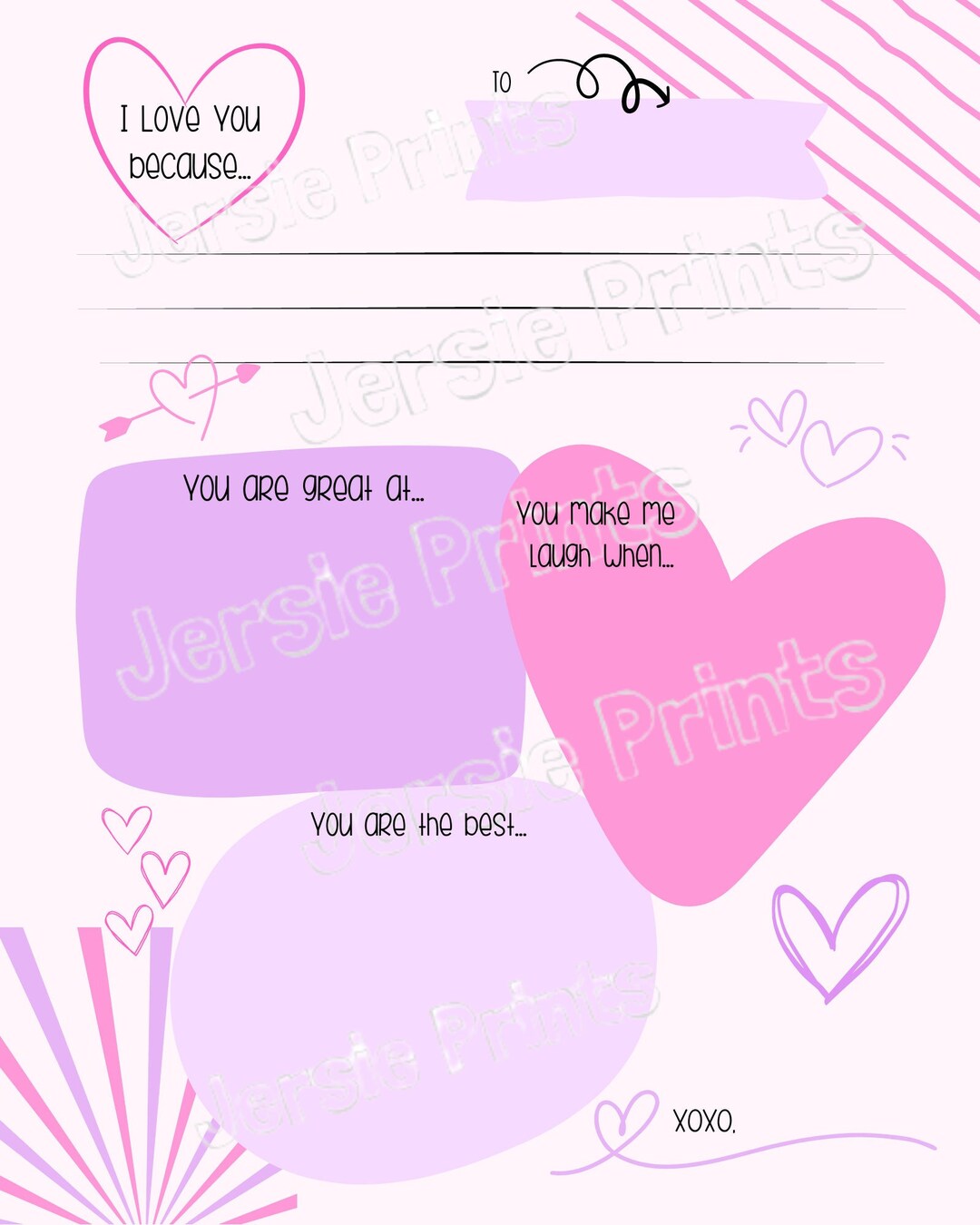 I Love You Because / Valentine Activity / I Love You Questionnaire ...