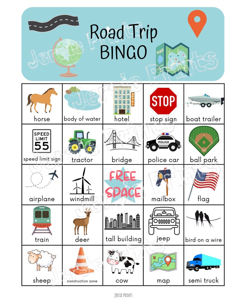 Road Trip Bingo / Kids Travel Activity / Screen Free Activity / Travel ...
