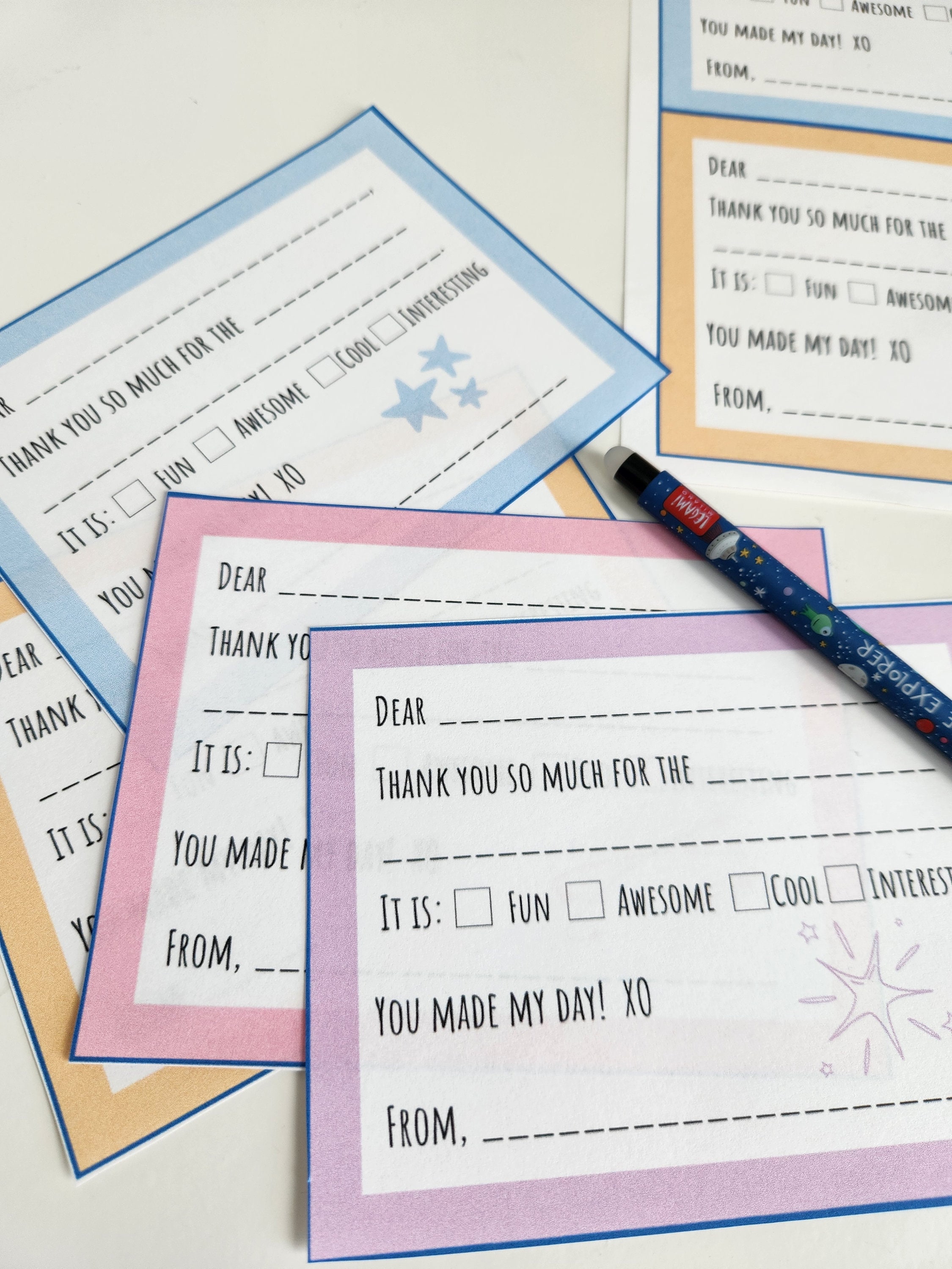 Thank You Note Printable / Fill-in Thank You Card / Birthday / First ...