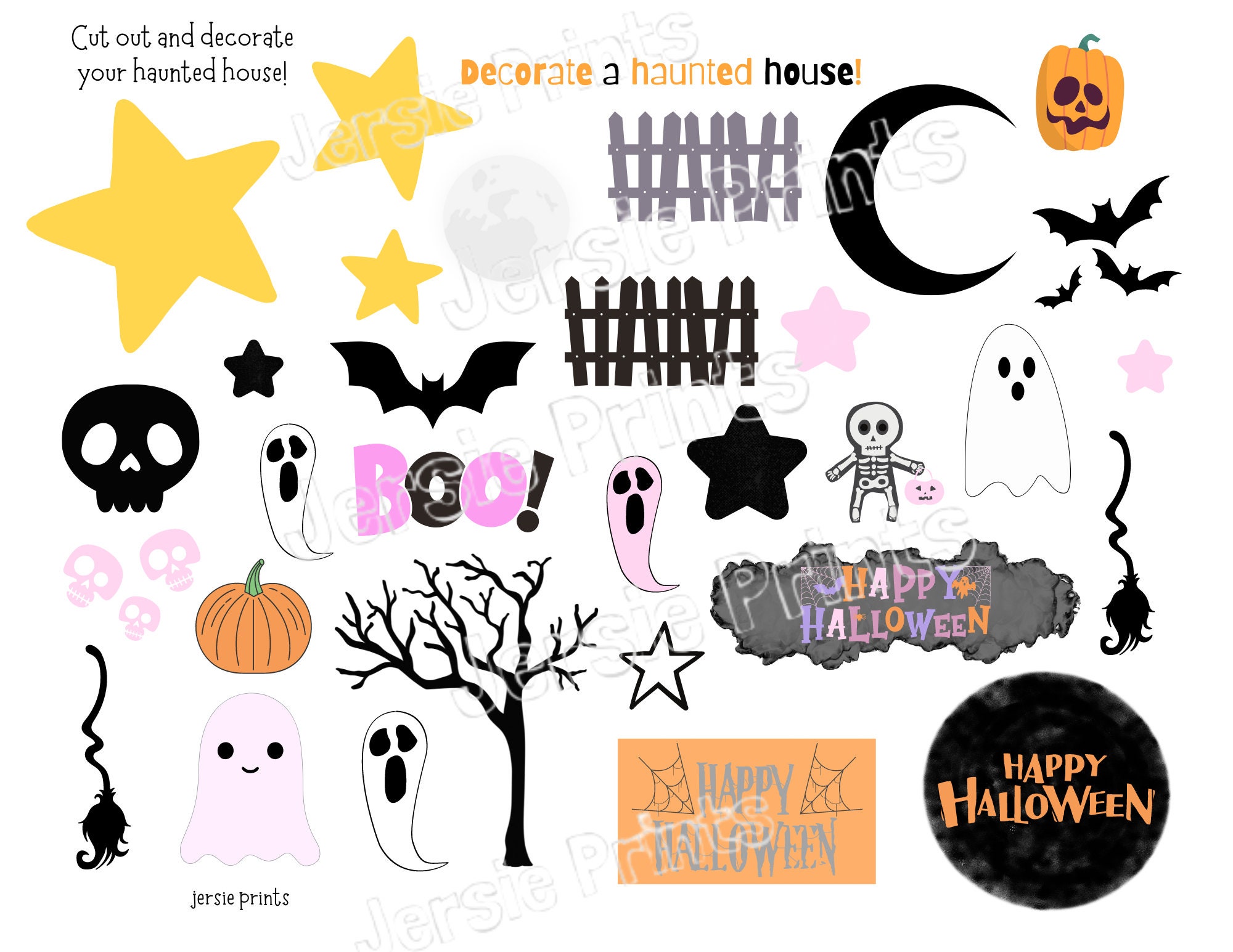 Haunted House DIY Printable / Kids Halloween Activity / Spooky House ...