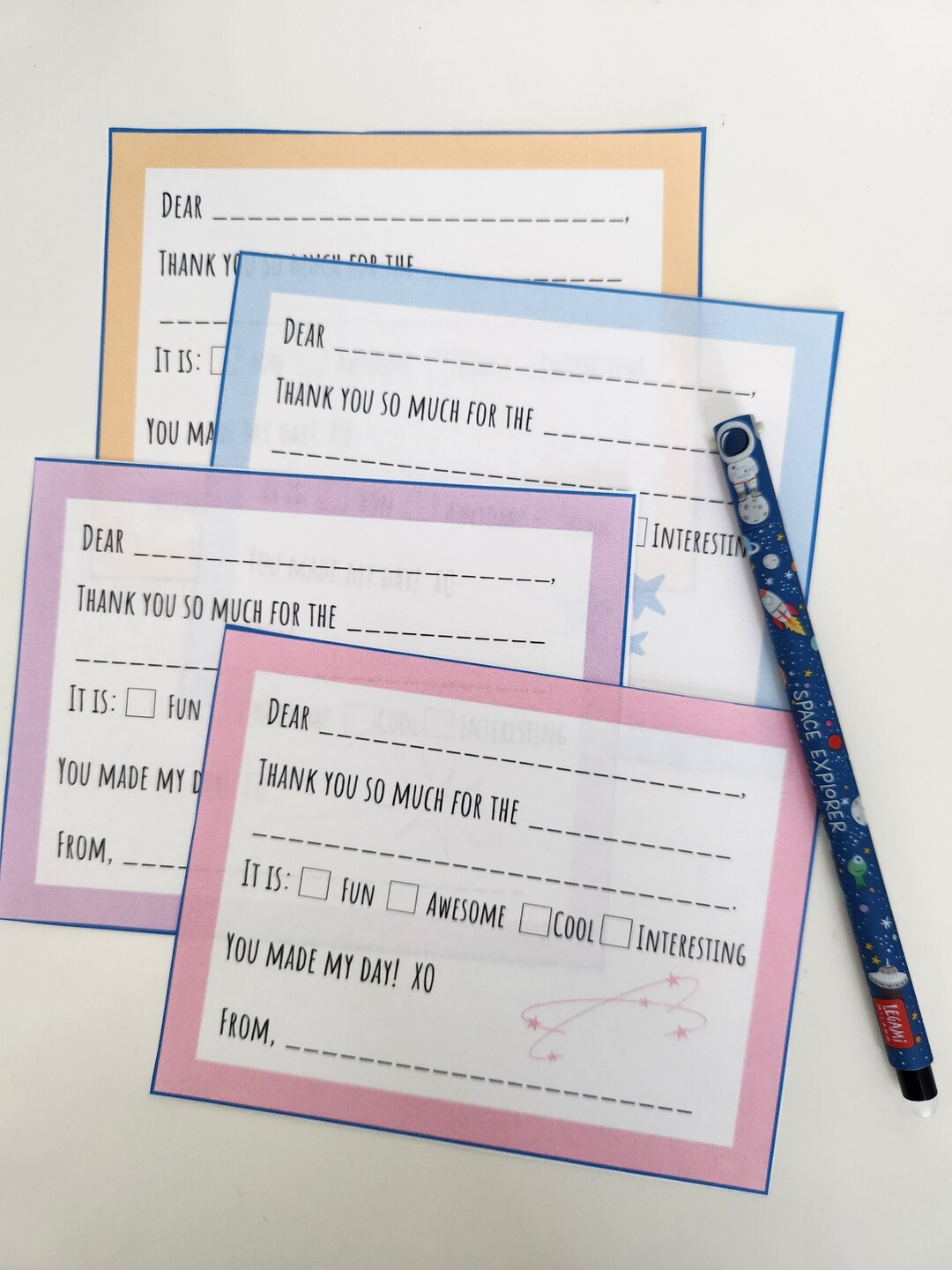 Thank You Note Printable / Fill-in Thank You Card / Birthday / First ...