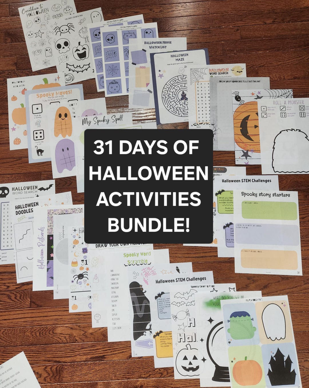 Halloween Activity Bundle: 31 Days of Games, Mazes, Puzzles (digital ...
