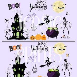 Halloween Spot the Difference Activity: Printable Party Game (digital ...