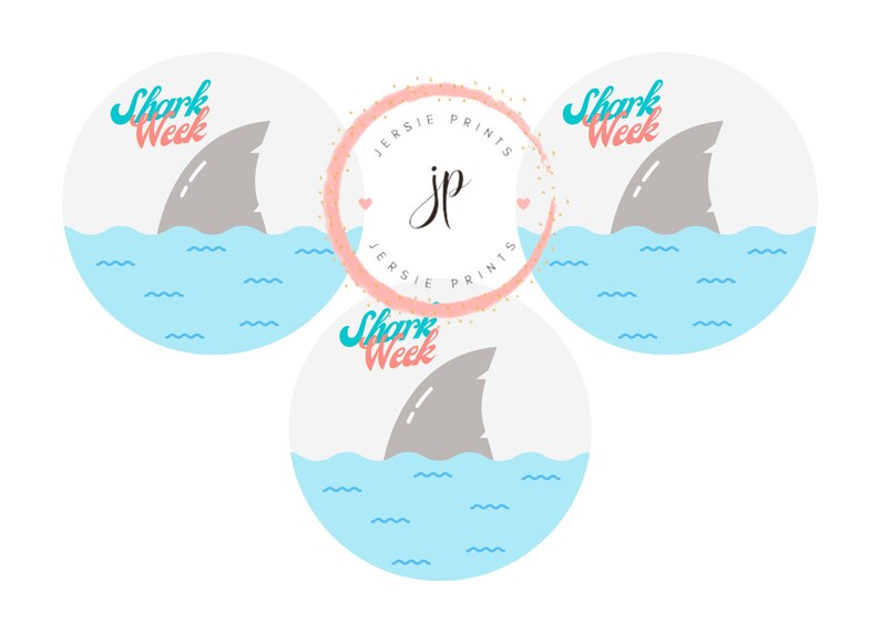 Shark Week Printable Garland: DIY Shark Party Decor (PNG Files) - Etsy