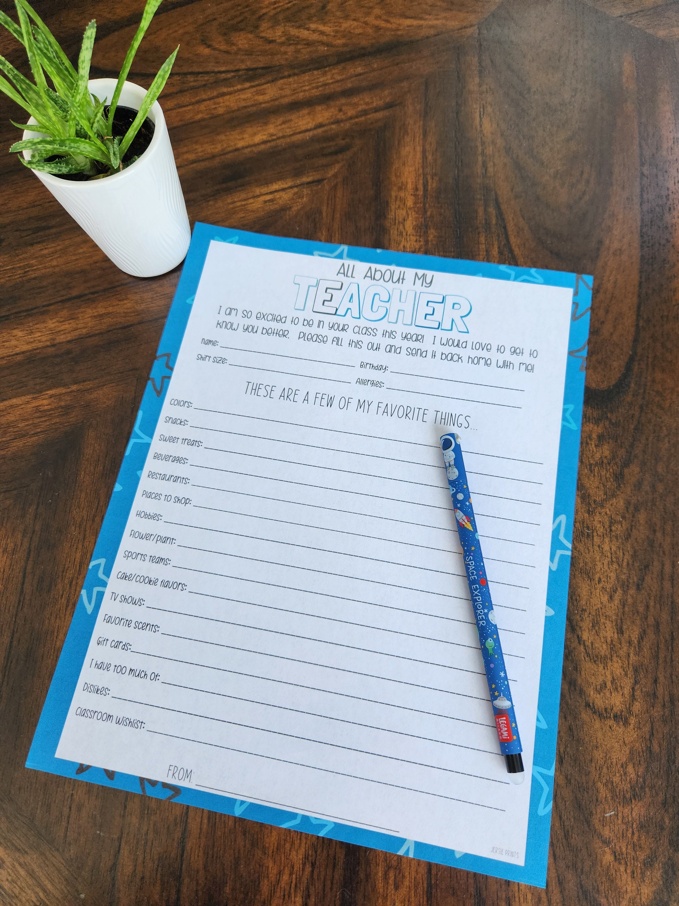 All About My Teacher / Teacher Favorite Things / First Day of School ...