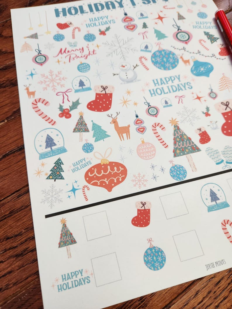Christmas I Spy Game: Printable Holiday Activity (digital Download) - Etsy