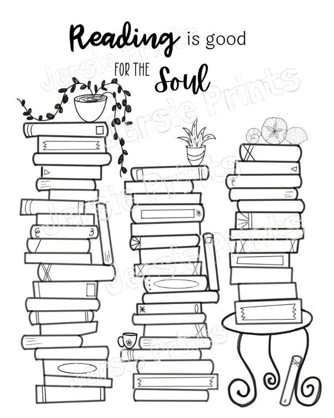Hand Drawn Book Spine Reading Log: Coloring Page (digital Download) - Etsy