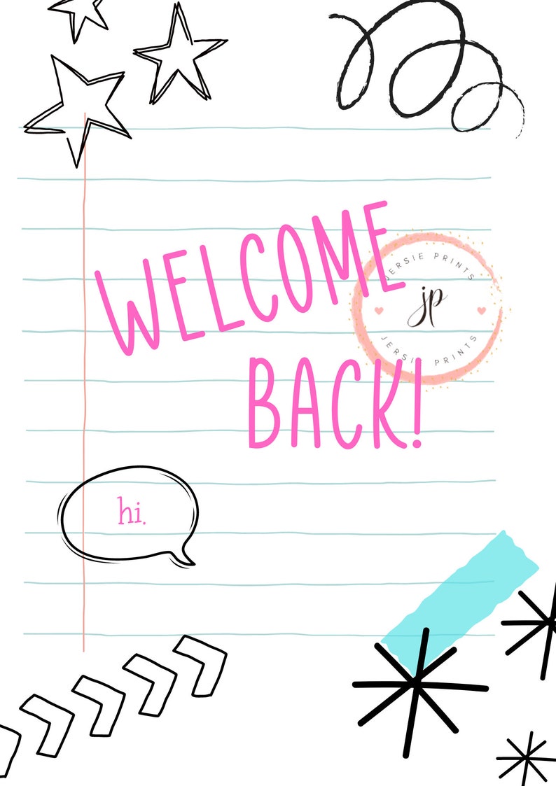 Back to School Printable / Welcome Back Print / Teacher / Classroom ...